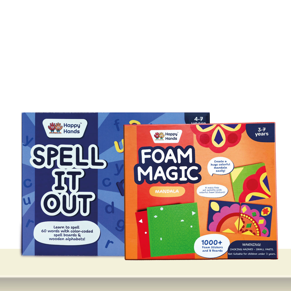 Learn and Play Combo (Spell It Out + Foam Magic Mandala) – Happy Hands